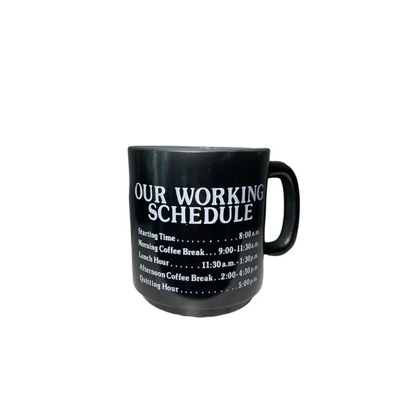 Glasbake | Dining | Vintage Glasbake Milk Glass Work Schedule Funny Mug ...